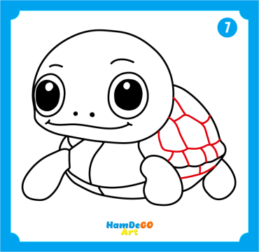 How to draw a cute turtle step by step - Easy Drawing and Painting